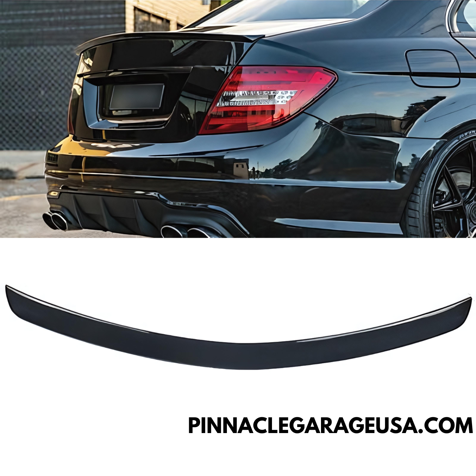 2008-2014 Mercedes Benz W204 C-Class Sedan AMG Style Rear Trunk Lip Sp ...