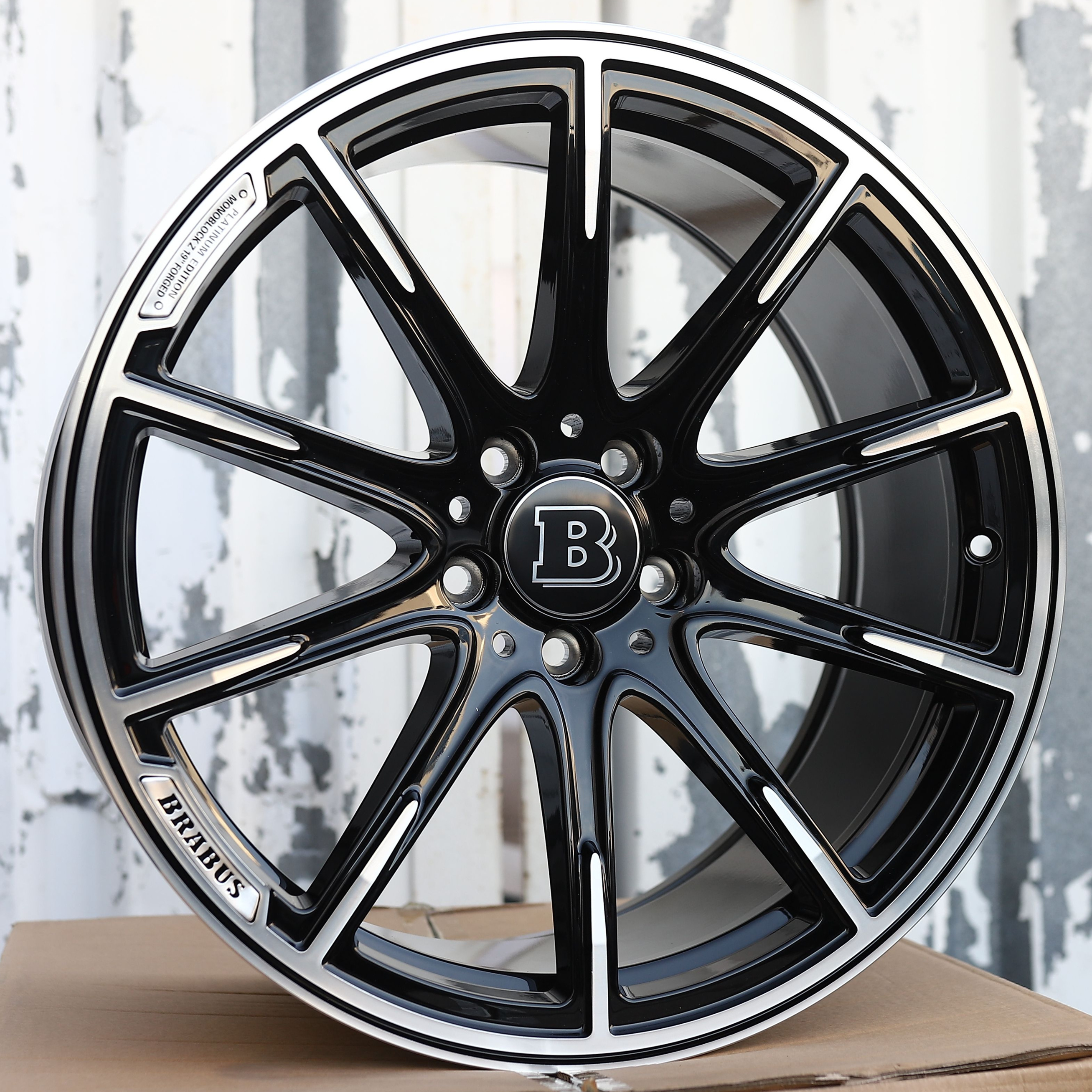 19" Black Machine Mercedes BRABUS Style Wheels (5x112) Fits C-Class E ...