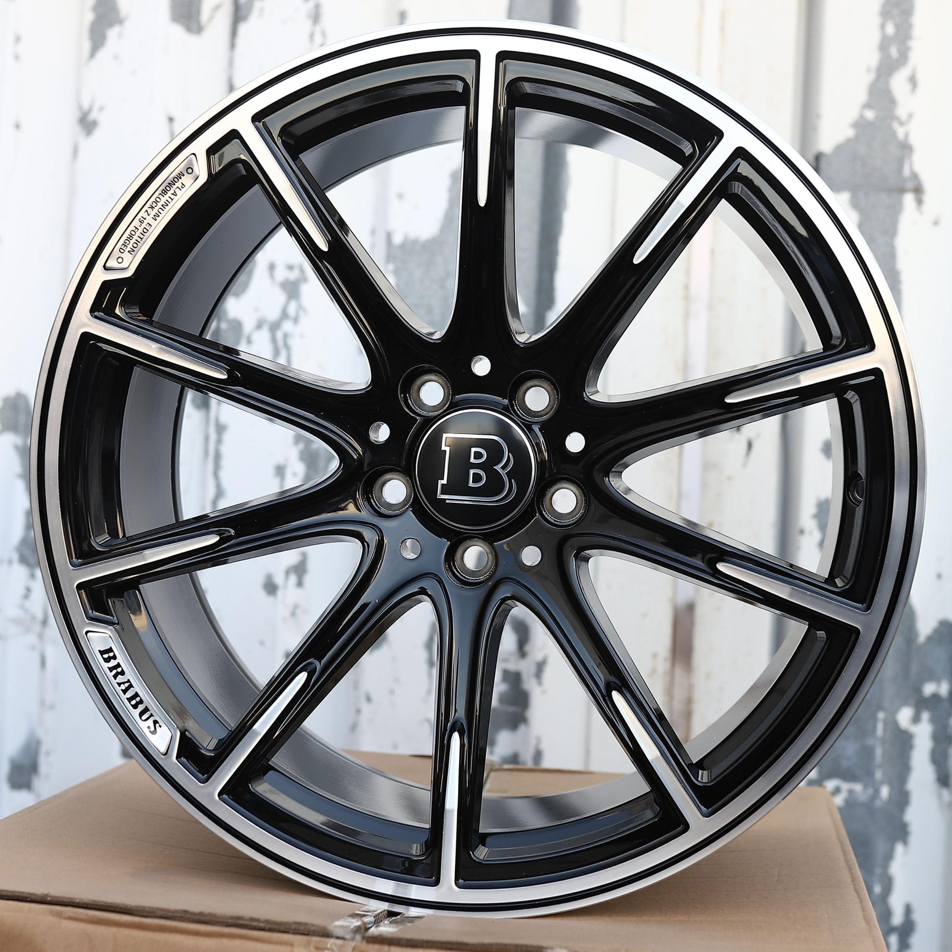 19" Black Machine Mercedes BRABUS Style Wheels (5x112) Fits C-Class E ...